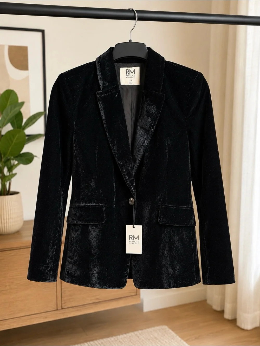 Jackets & Coats | Rebecca Minkoff Black Velvet Blazer | Poshmark